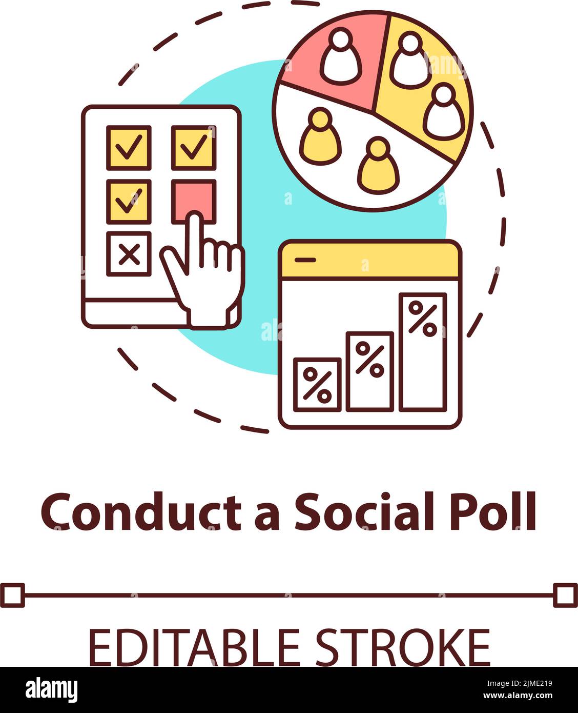 Conduct social poll concept icon Stock Vector Image & Art - Alamy