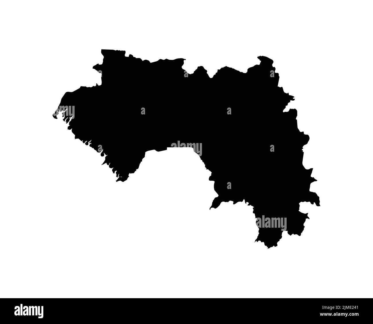 Guinea Map. Guinean Country Map. Guinea-Conakry Black and White ...