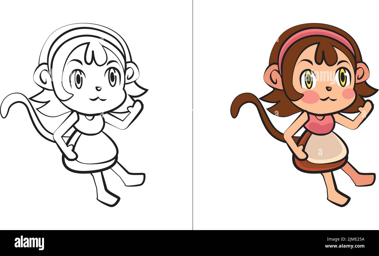 An illustration of cartoon monkey girl Stock Vector Image & Art - Alamy