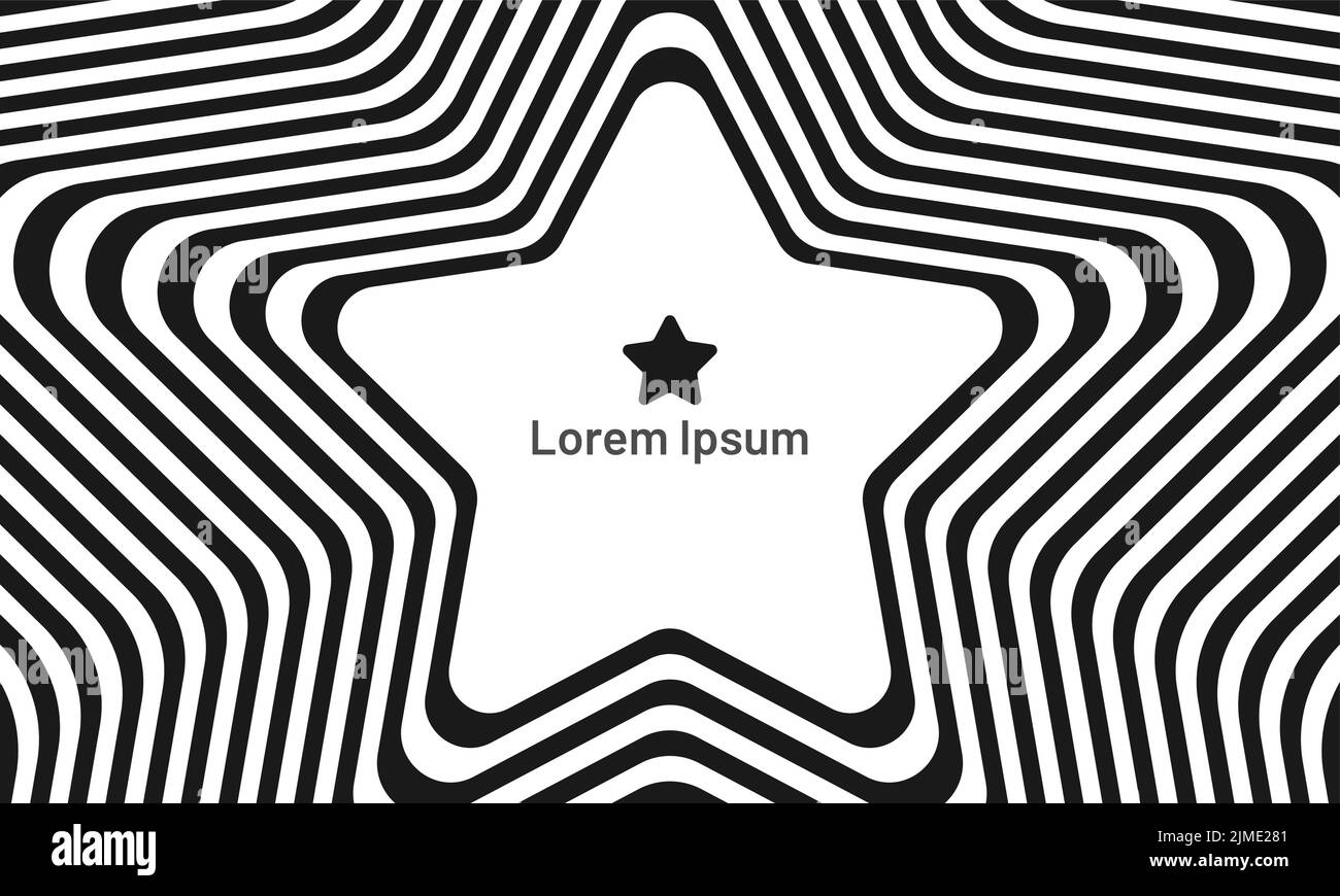 Abstract frame in the form of a star from black and white lines ...