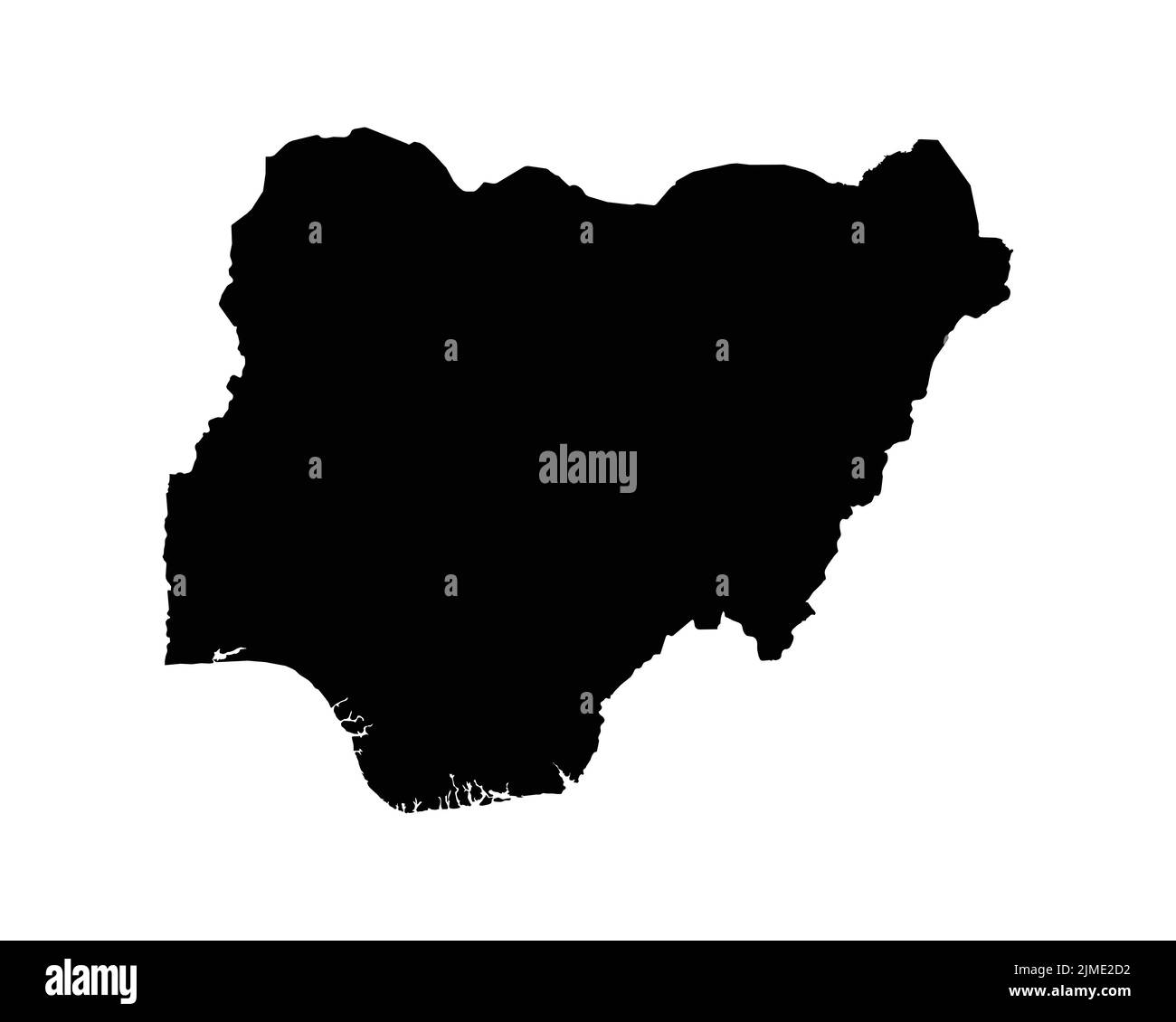 Nigeria Map. Nigerian Country Map. Black and White National Nation ...