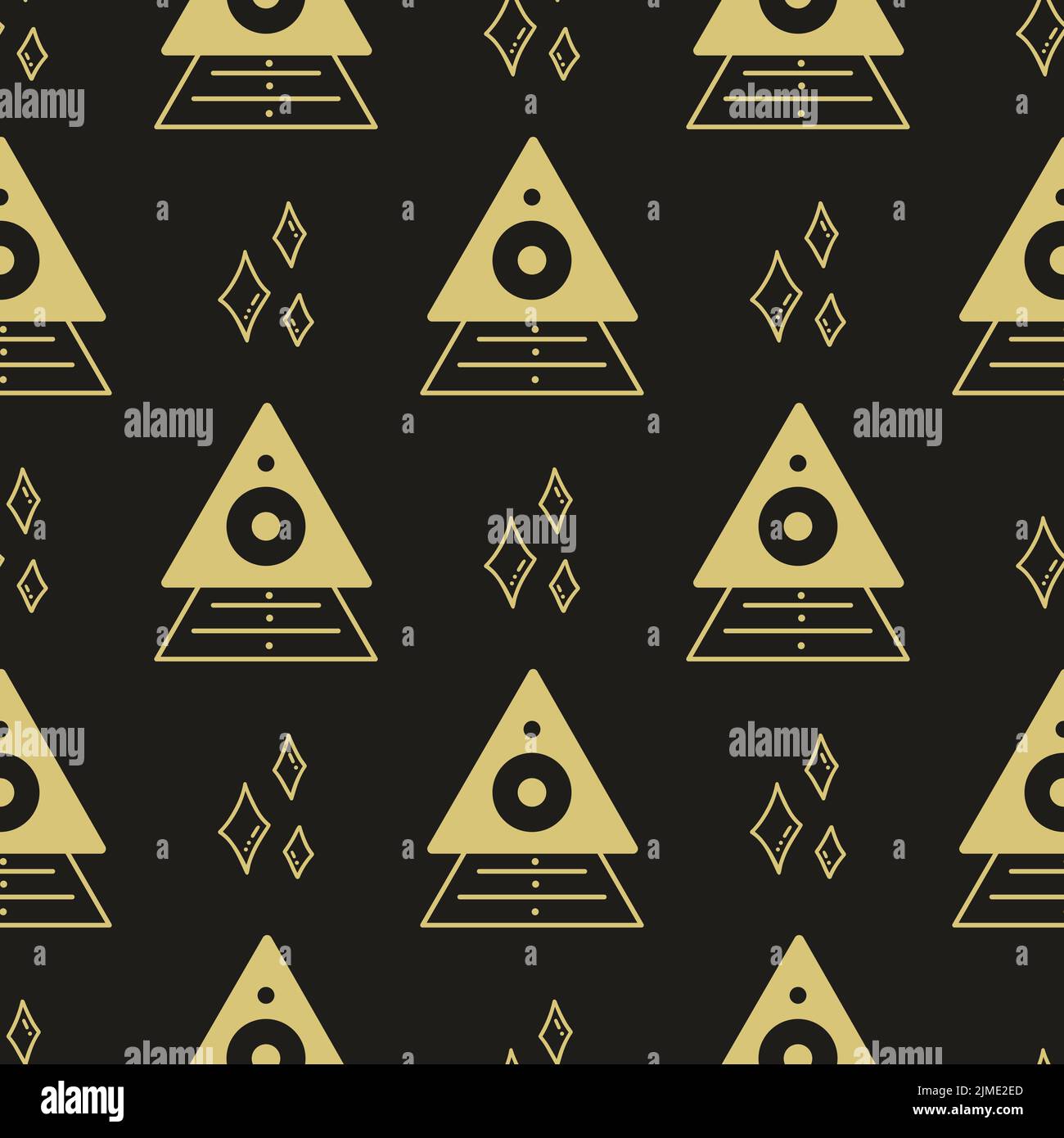 Black background with golden magic symbols seamless vector Stock Vector ...