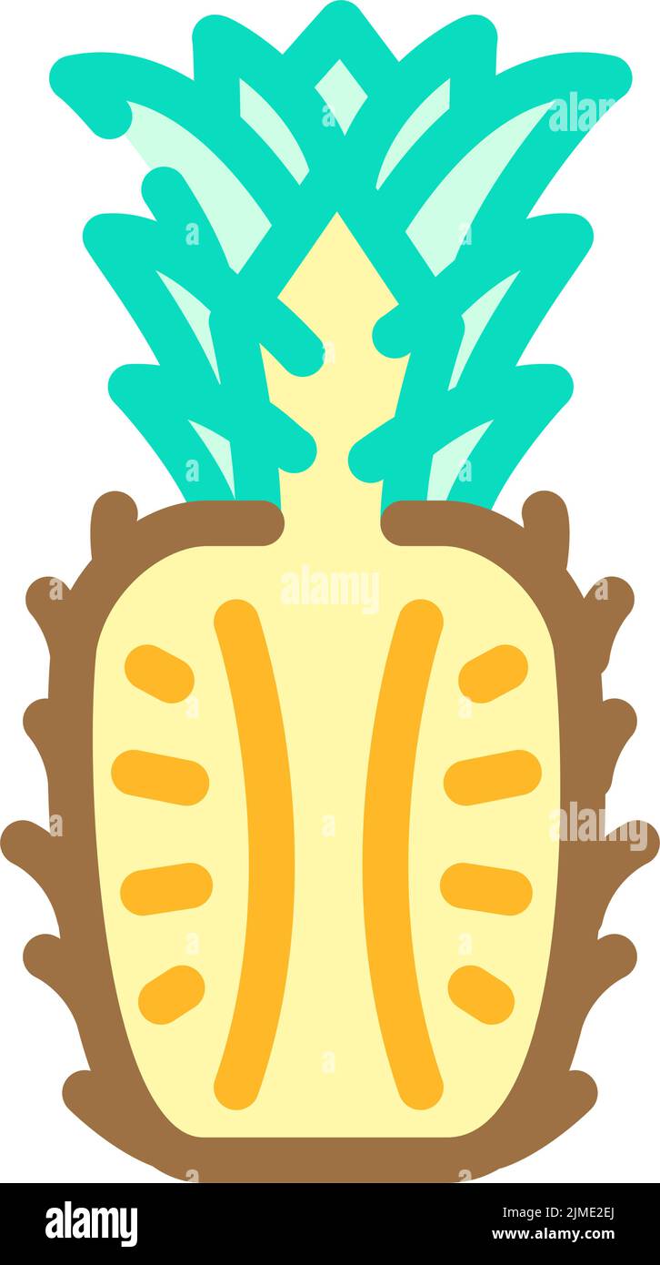 whole cut pineapple color icon vector illustration Stock Vector Image ...