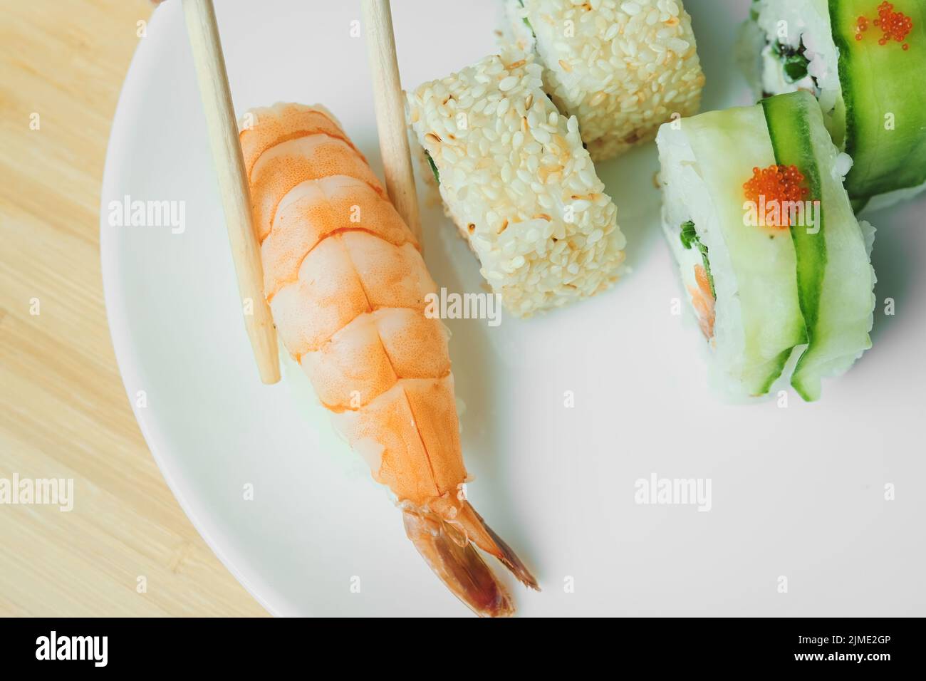 Japanese kitchen. Set of Japanese sushi and rolls. Food sticks Stock ...