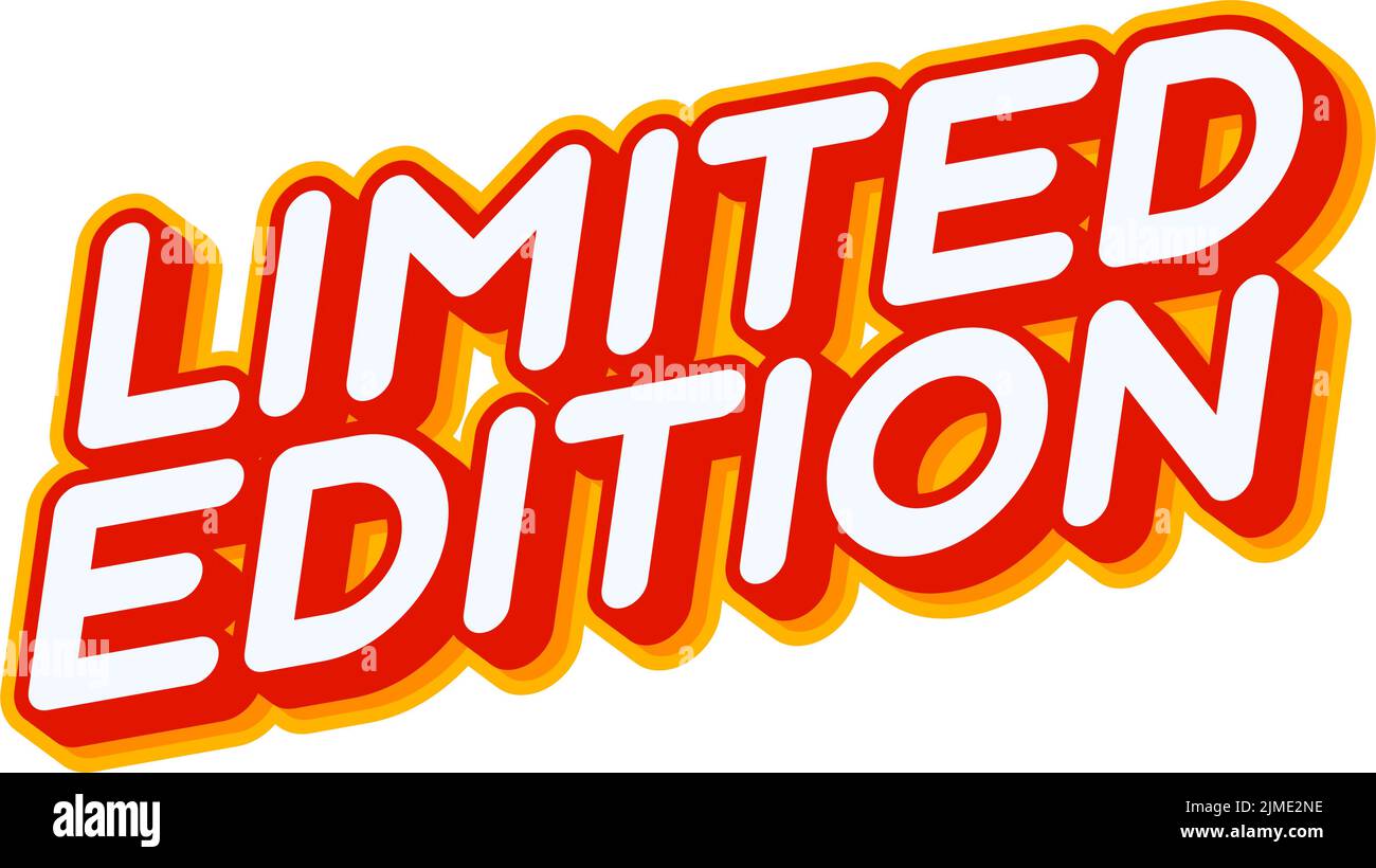 Limited Edition phrase lettering isolated on white colourful text ...