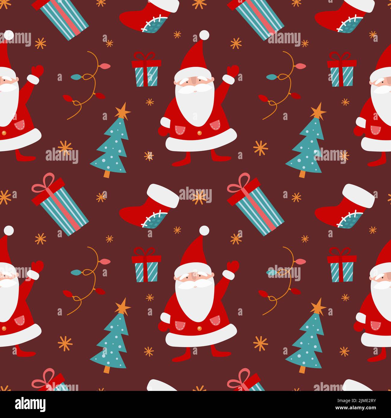 Santa claus christmas pattern Stock Vector Images - Alamy