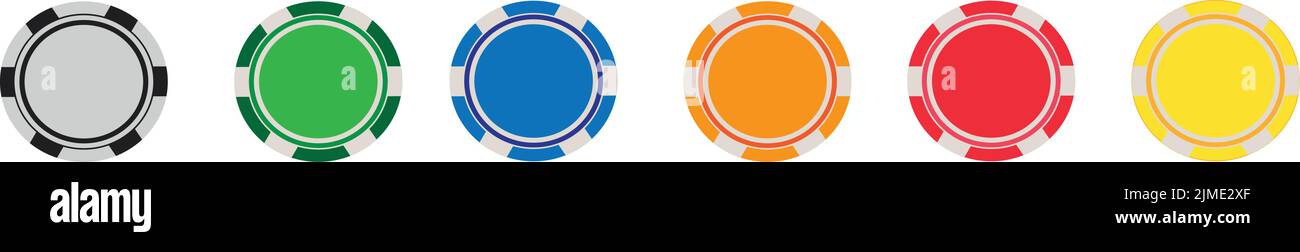 A vector illustration of colorful poker chip balls on a white ...
