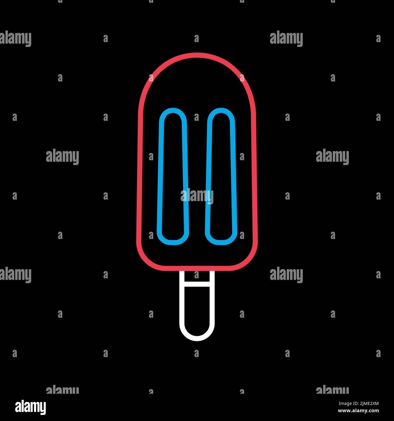 Popsicle vector isolated on black background icon. Fast food sign ...