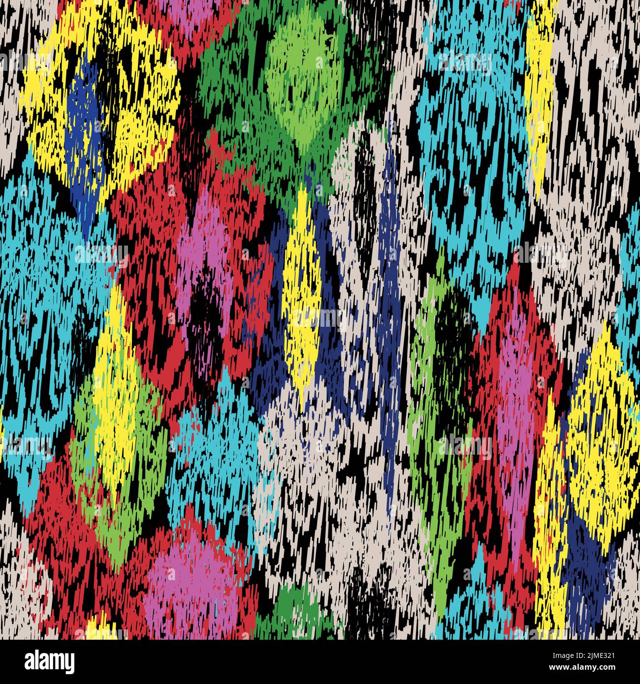 Uzbek ikat seamless pattern-traditional silk fabric in Uzbekistan ...