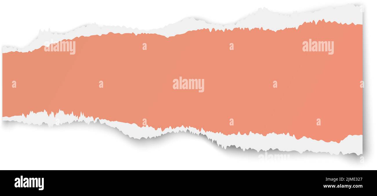 Ripped red paper piece. Realistic torn edge Stock Vector Image & Art ...