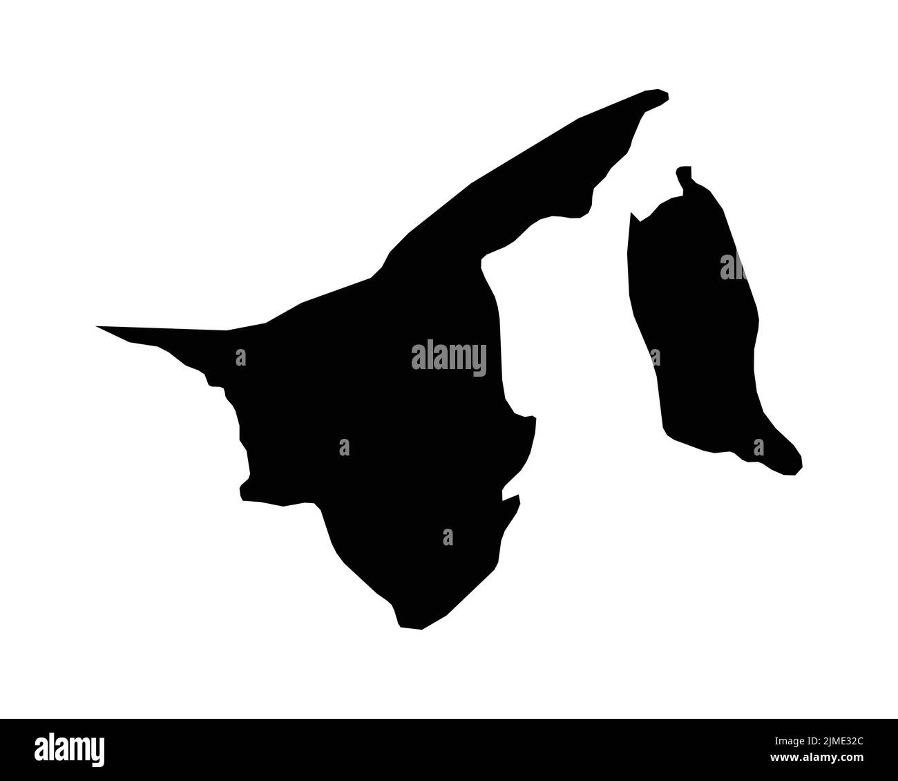 Brunei Map Bruneian Country Map Brunei Darussalam Black And White