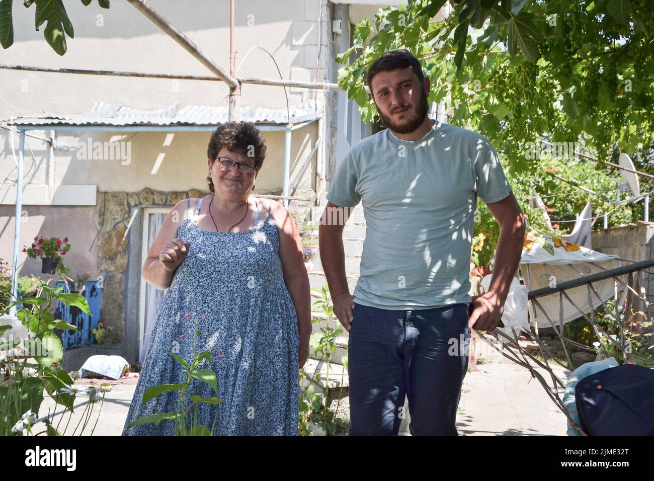 Saba Sekhniashvili (26) (R) and Maia Merebashvili (53) (L), Sabaís ...