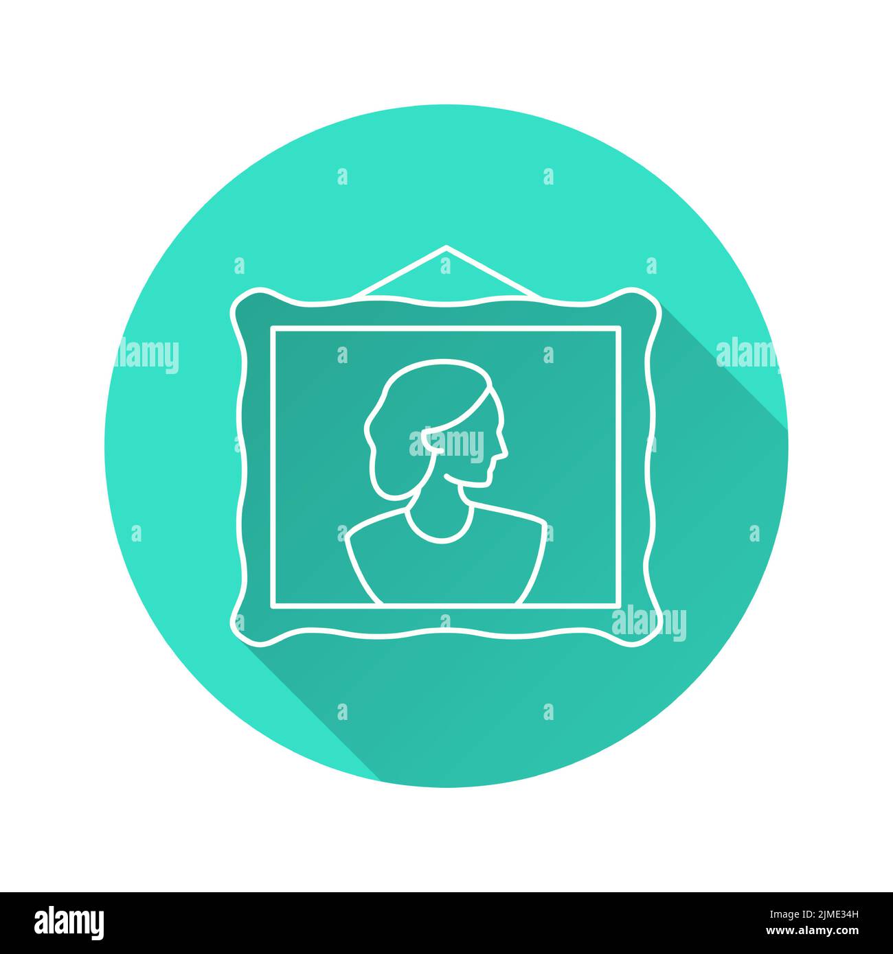 Art gallery icon. Simple illustration with long shadow for graphic and ...