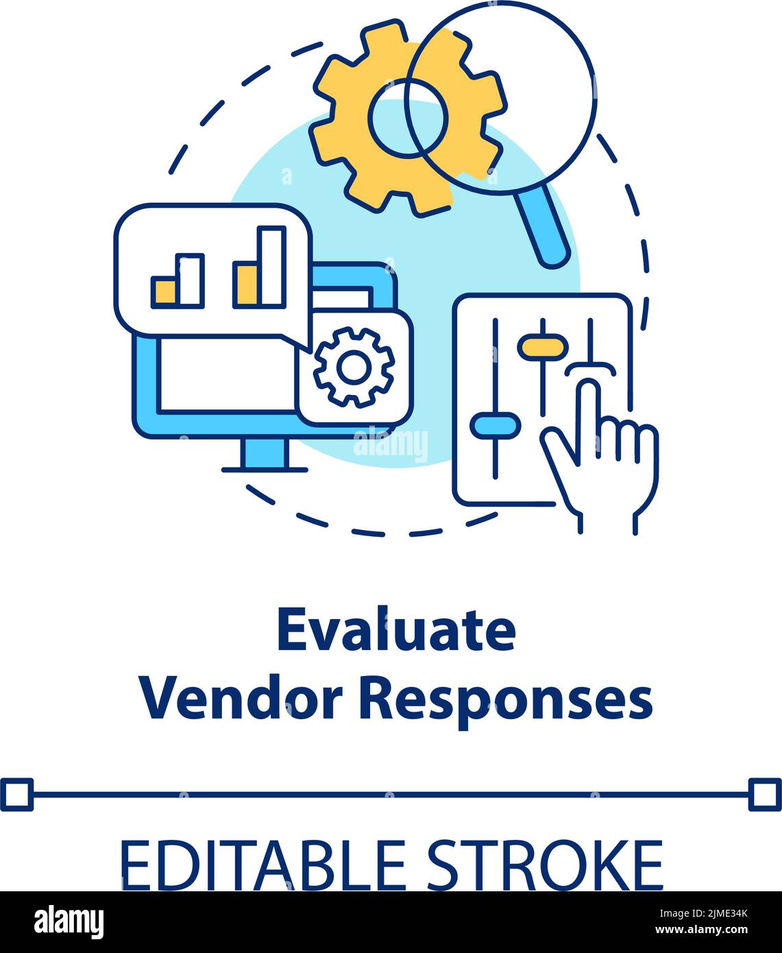 Evaluate vendor responses concept icon Stock Vector Image & Art - Alamy