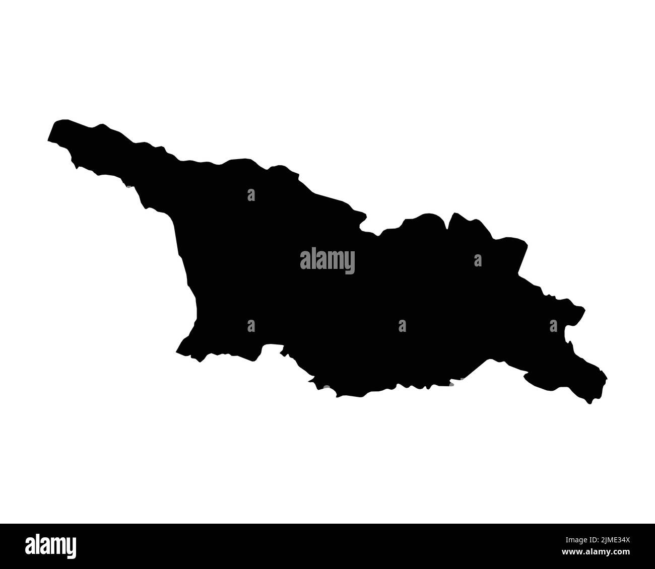 Georgia Map. Georgian Country Map. Black and White National Nation ...