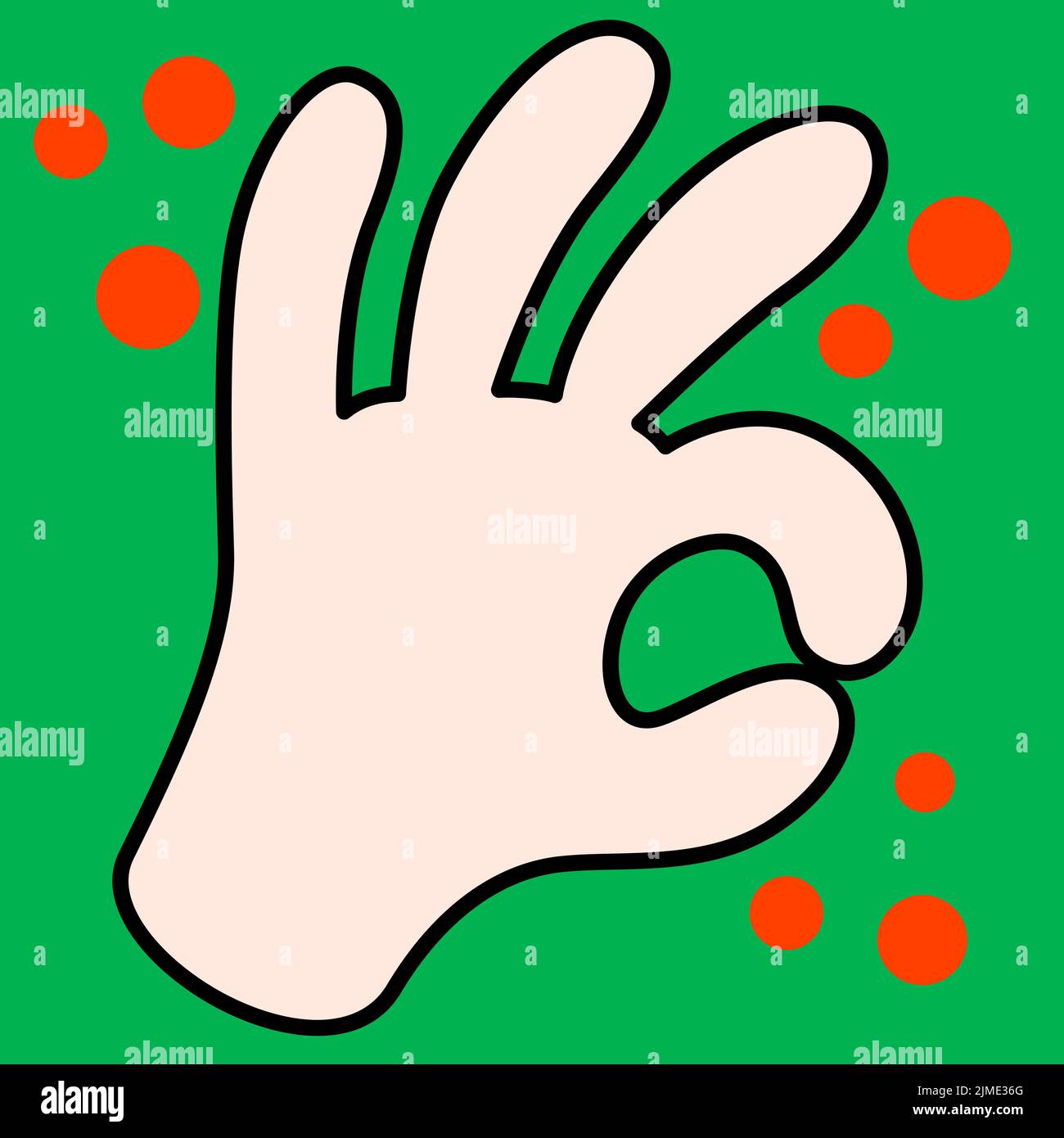 Cartoon vector funny cute Comic characters, OK hand gesture Stock ...