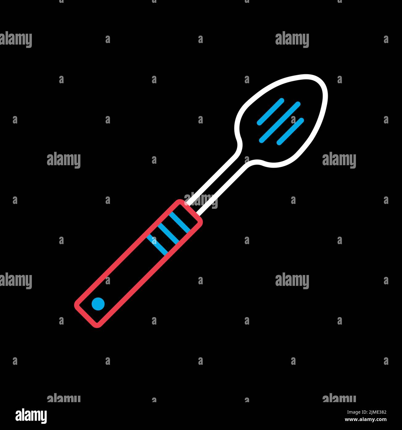 Spoon for draining vector isolated on the black icon. Kitchen ...