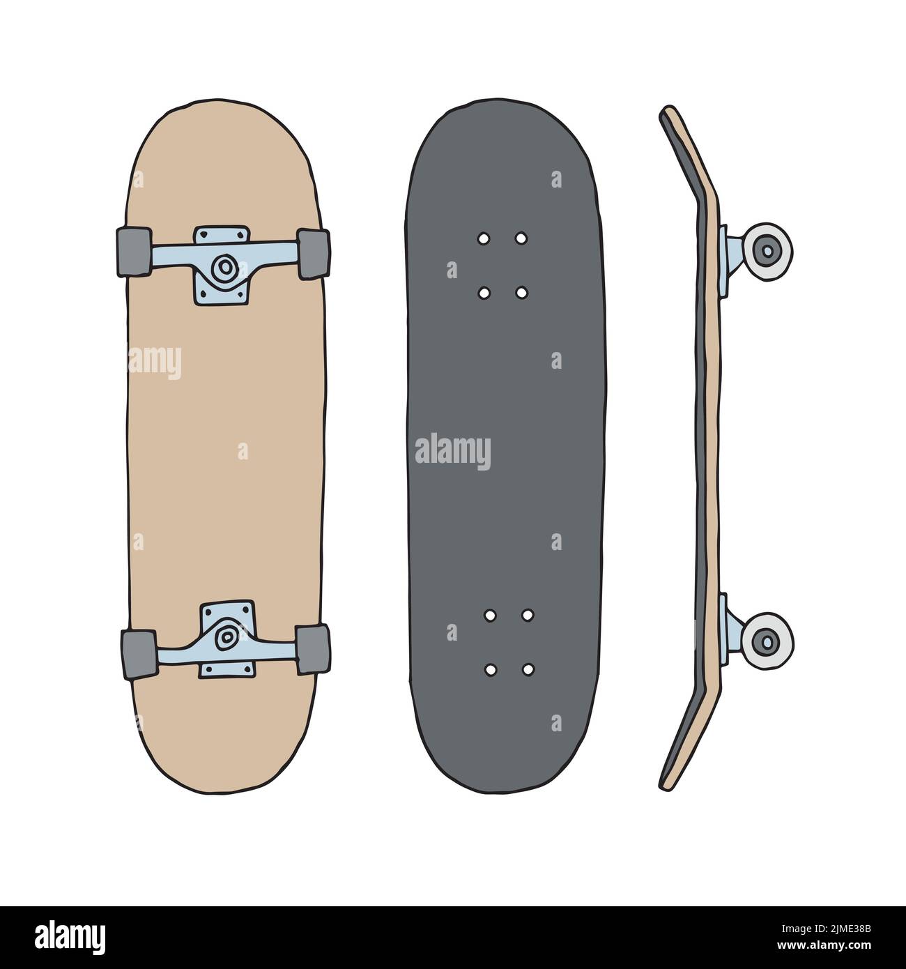 Vector set of hand drawn doodle sketch skateboard isolated on white ...