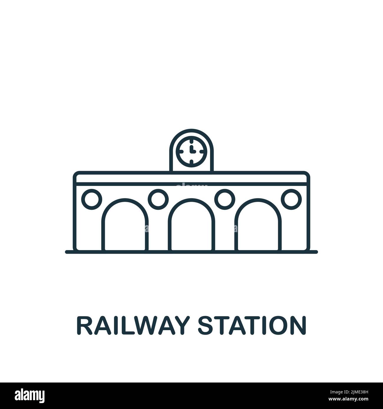 Railway Station icon. Monochrome simple icon for templates, web design ...