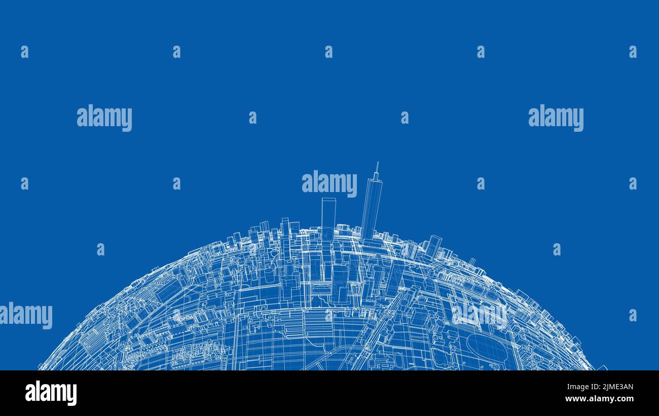 3d city sphere. Vector rendering of 3d Stock Vector Image & Art - Alamy