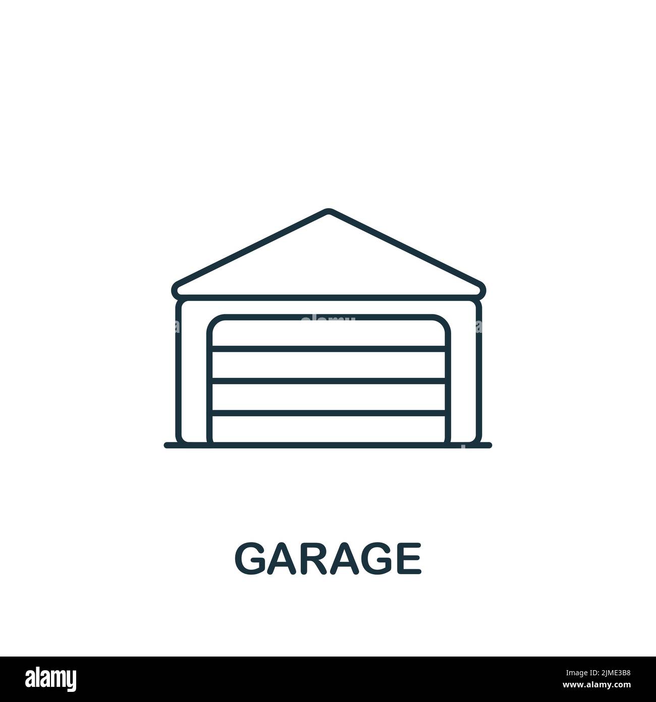 Garage icon. Monochrome simple icon for templates, web design and ...