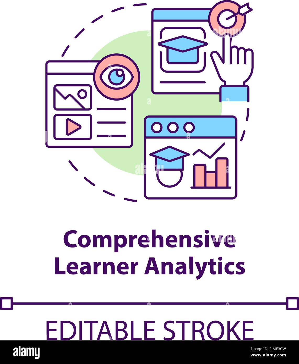 Comprehensive learner analytics concept icon Stock Vector Image & Art ...