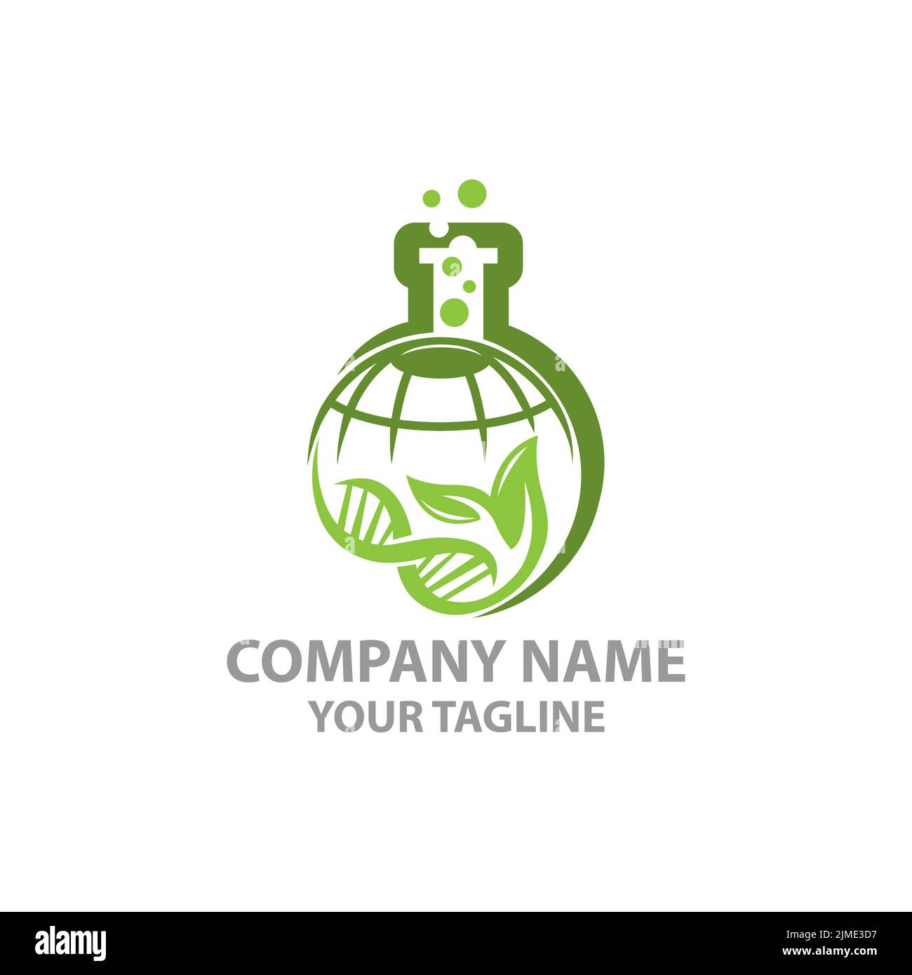 Template DNA Helix Lab Logo. Design Vector Genetika. Ilustrasi Biologi ...