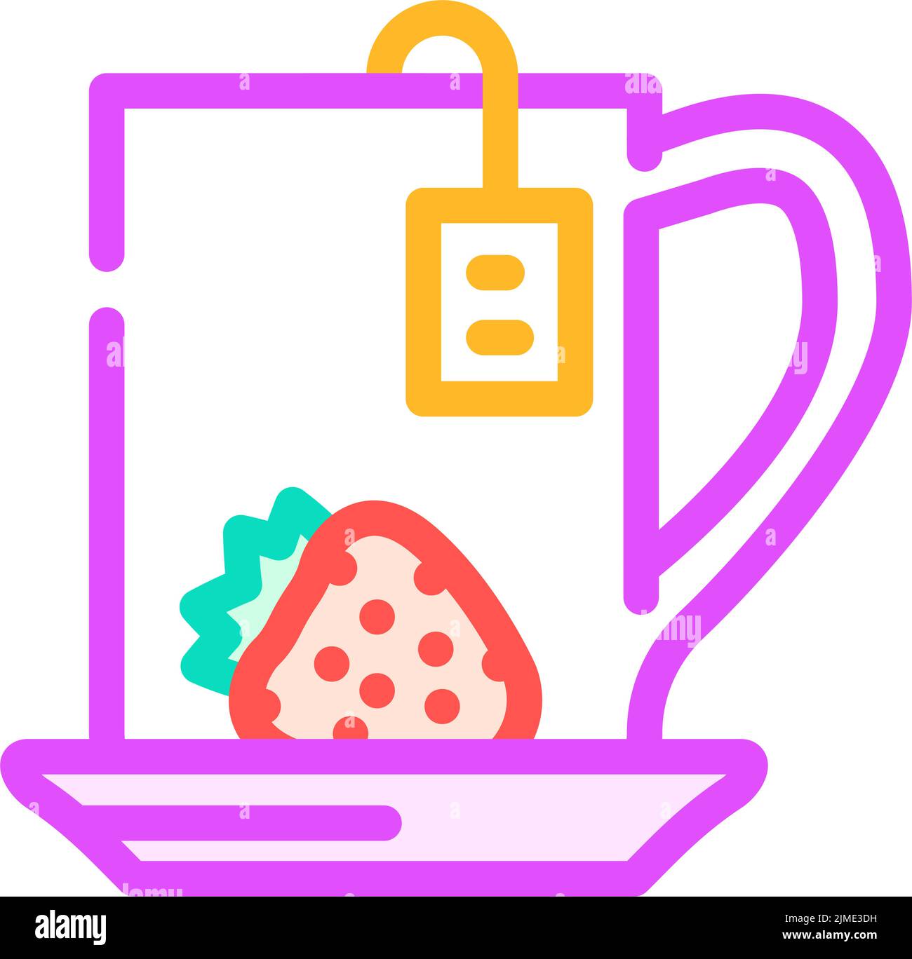 strawberry tea color icon vector illustration Stock Vector Image & Art ...