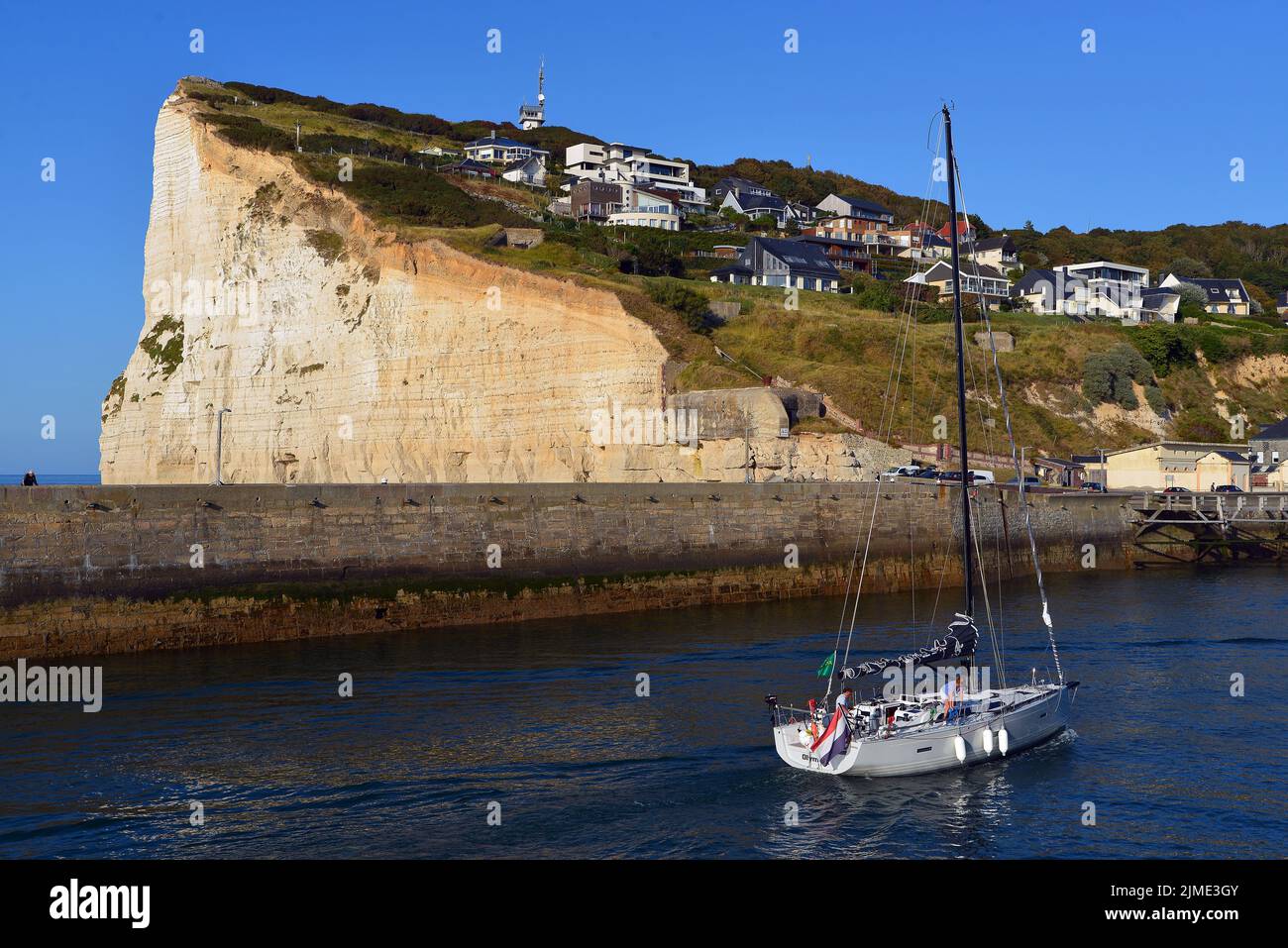 Fecamp, entrance to the port Stock Photo - Alamy