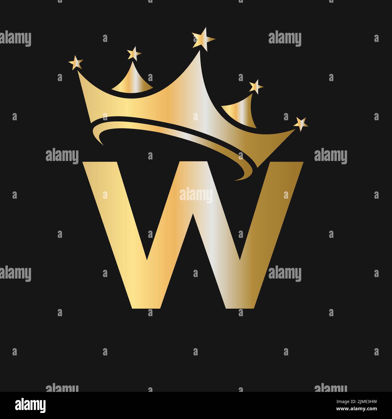 Letter W Crown Logo. Crown Logo on Letter W Vector Template for Beauty ...