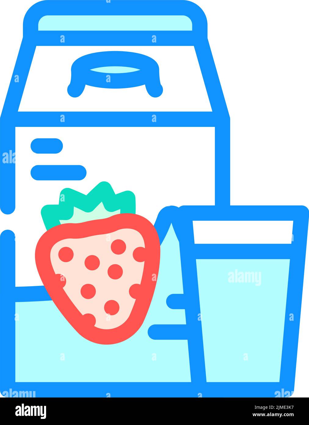 strawberry milk drink color icon vector illustration Stock Vector Image ...