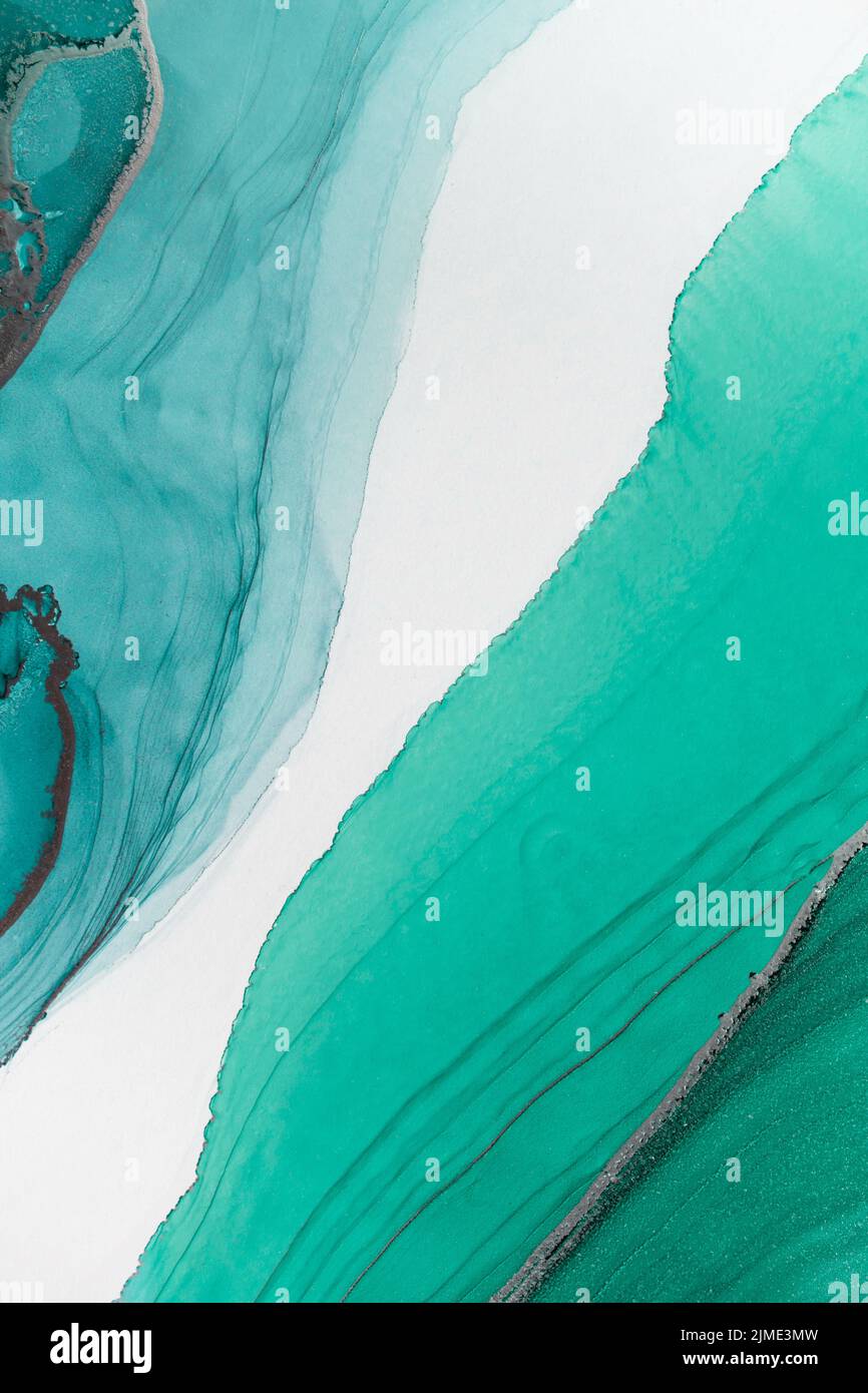 Ink, abstract, sea painting. Colorful liquid ink technique water ...