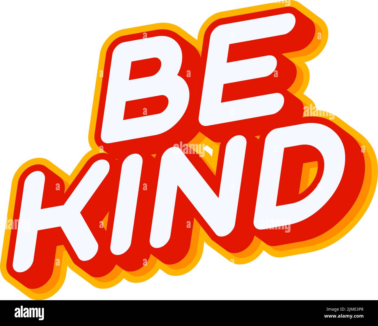 Be Kind lettering isolated on white colourful text effect design vector ...