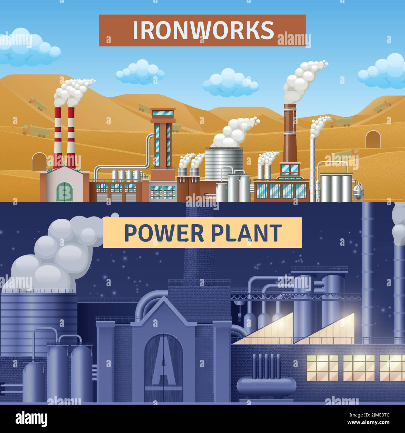 Factory building windows Stock Vector Images - Alamy