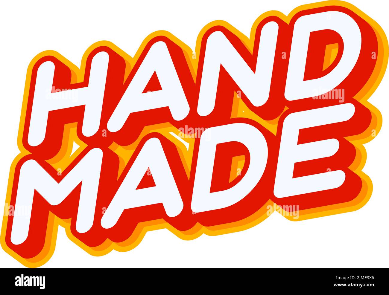 Hand Made lettering isolated on white colourful text effect design ...