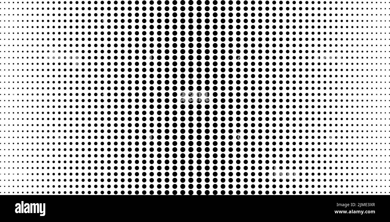 Dots Black and White Horizontal Background. Monochrome Pattern. Vector ...