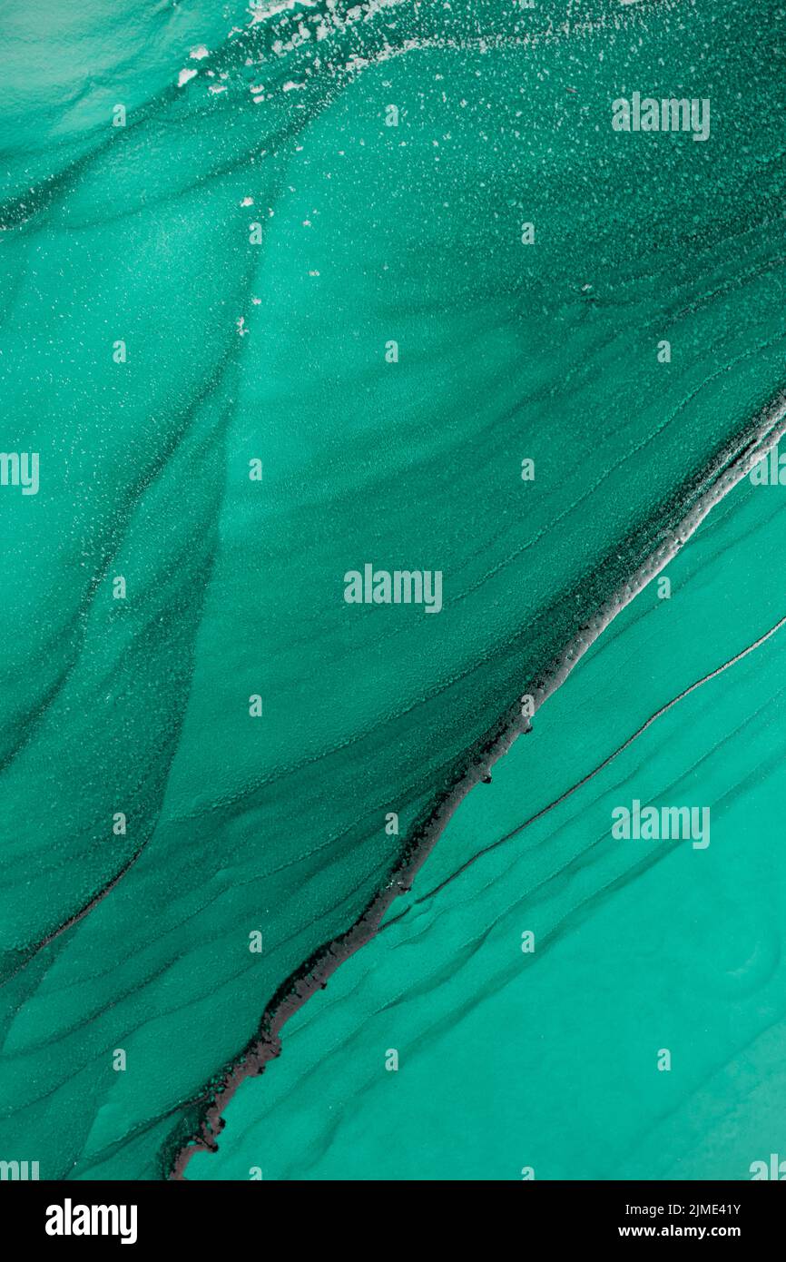 Ink, abstract, sea painting. Colorful liquid ink technique water ...