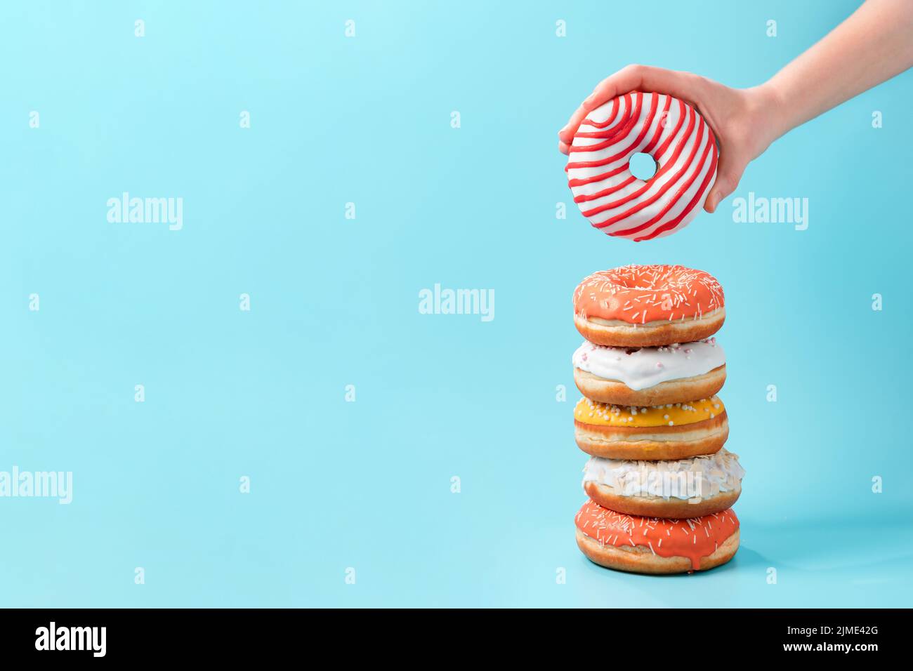 Stack assorted donuts copy hi-res stock photography and images - Alamy