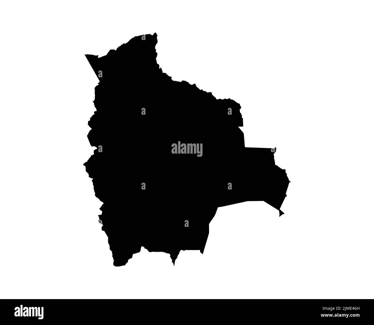 Bolivia Map. Bolivian Country Map. Black and White National Outline ...