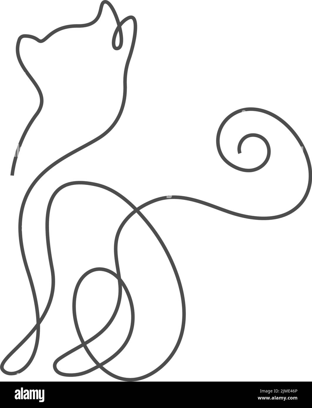 Cat line art design illustration template Stock Vector Image & Art - Alamy