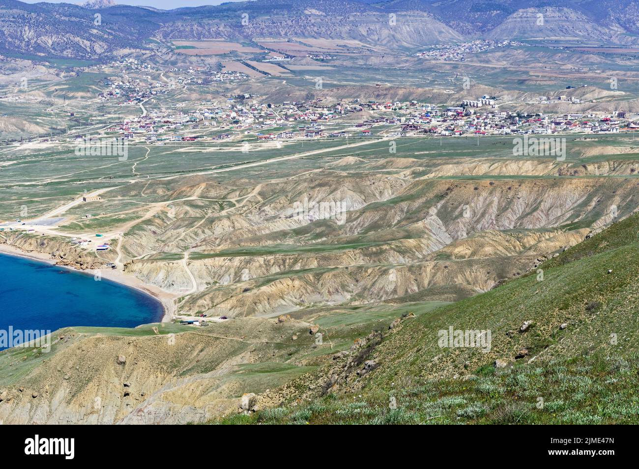Aerial view villages in coastline hi-res stock photography and images ...