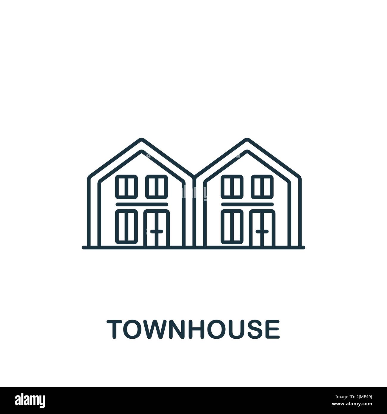 Townhouse icon. Monochrome simple icon for templates, web design and ...