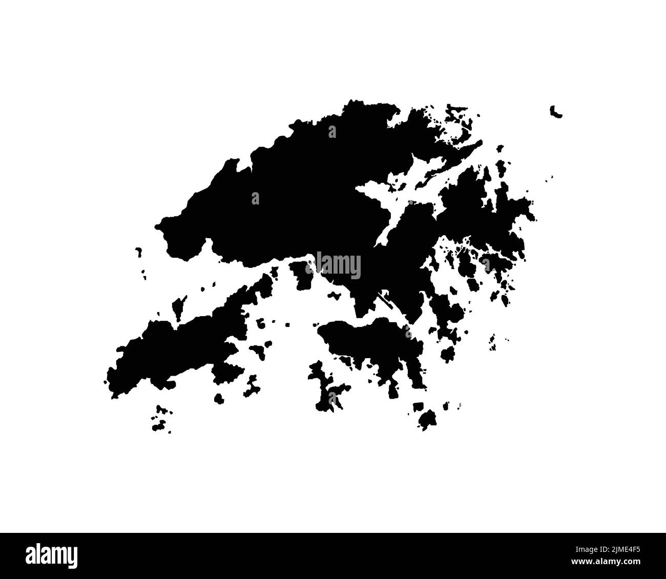 Hong Kong Map. HK Country Map. Black and White National Nation Outline ...