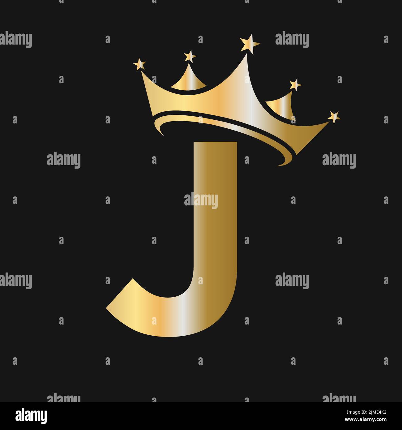 Letter J Crown Logo. Crown Logo on Letter J Vector Template for Beauty ...