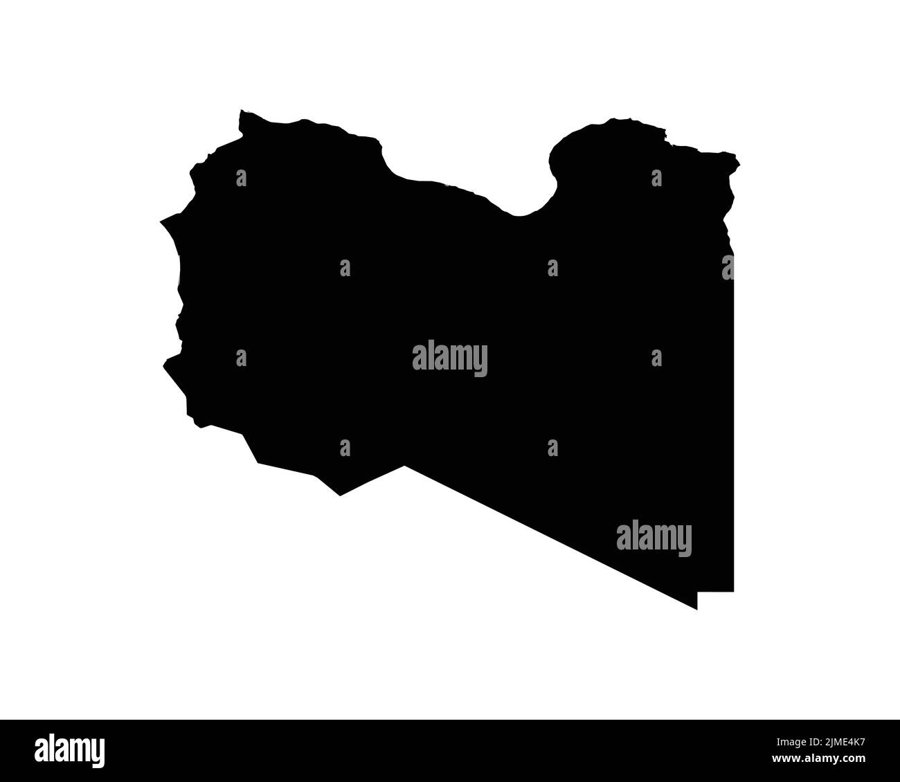 Libya Map. Libyan Country Map. Black and White National Nation Outline ...