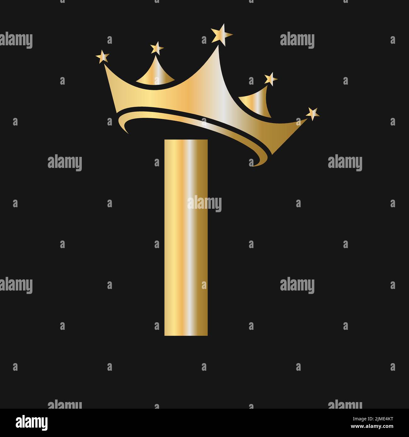 Letter I Crown Logo. Crown Logo on Letter I Vector Template for Beauty ...