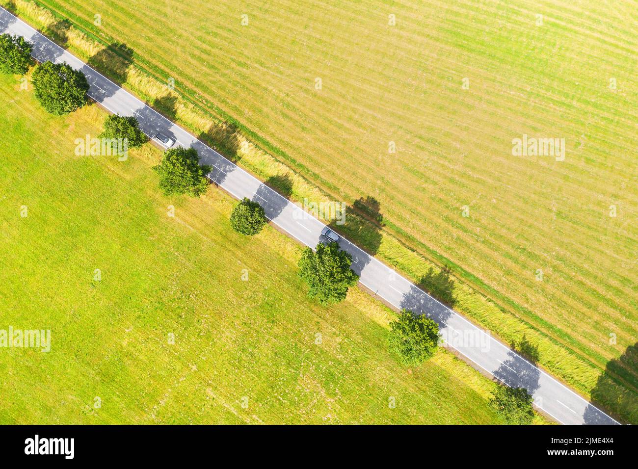 A countryside street from above in the sun Stock Photo - Alamy
