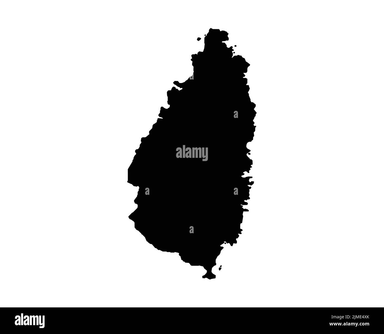 Saint Lucia Map. Saint Lucian Country Map. Black and White St Lucia ...