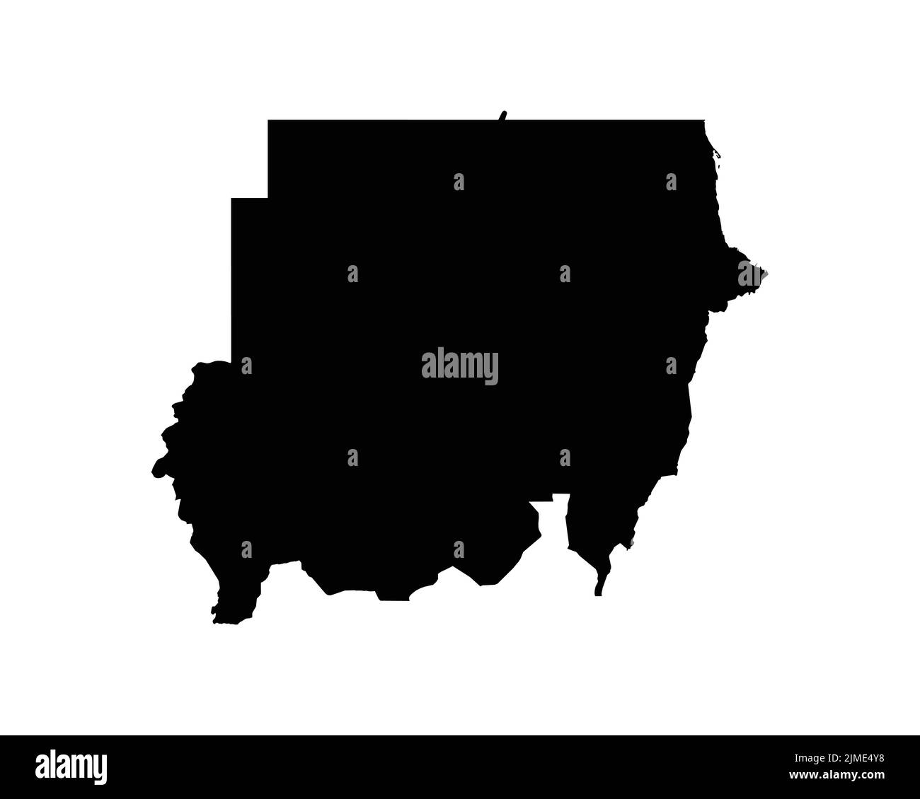 Sudan Map. Sudanese Country Map. Black and White National Nation ...