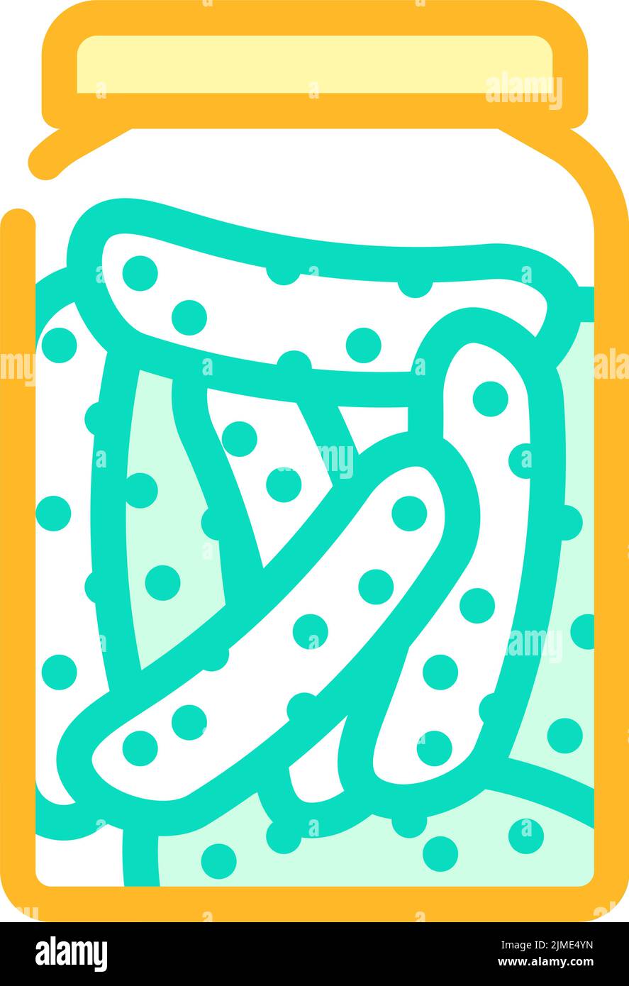 pickled cucumber color icon vector illustration Stock Vector Image ...